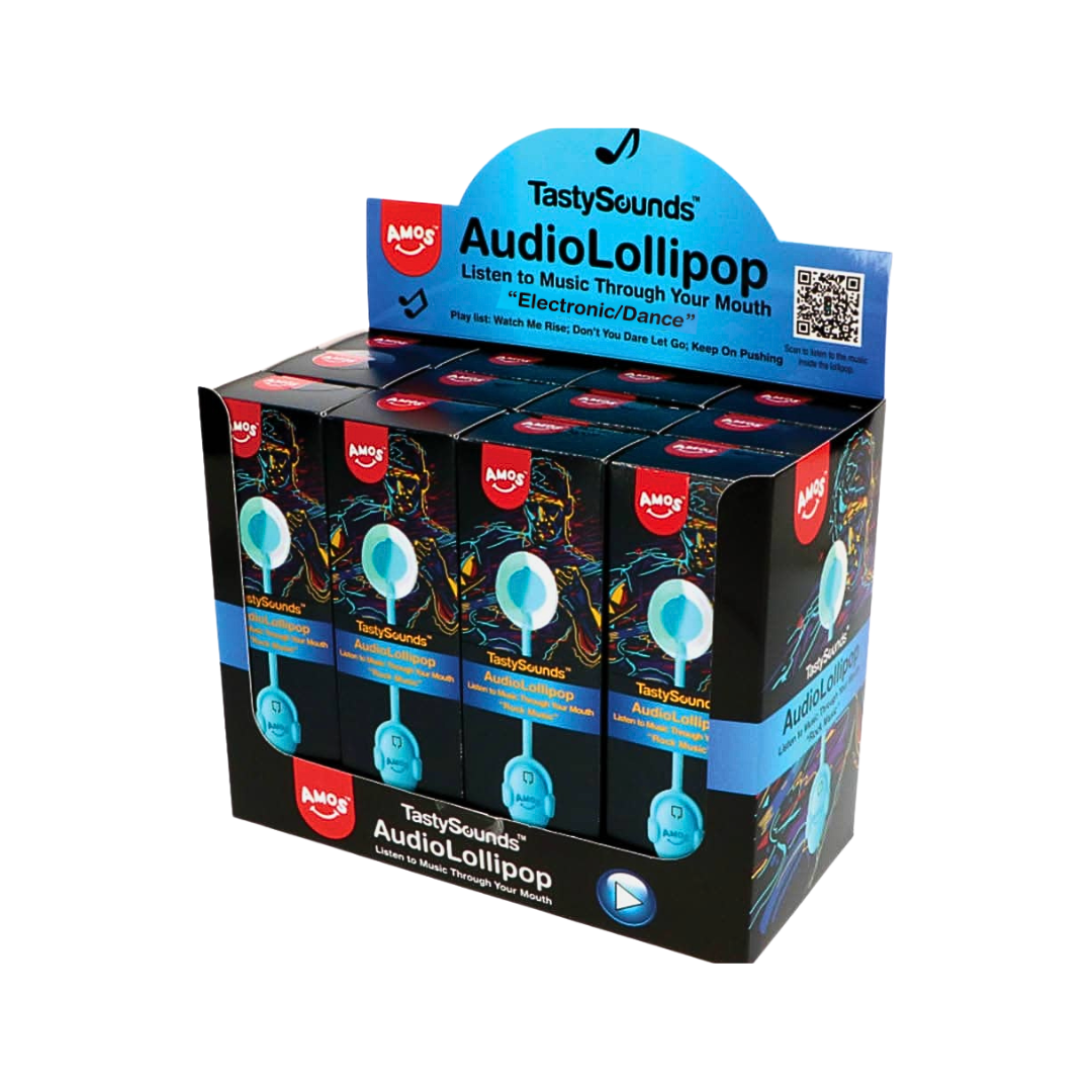 Amos Tasty Sounds Blueberry Electronic Dance Audio Lollipop