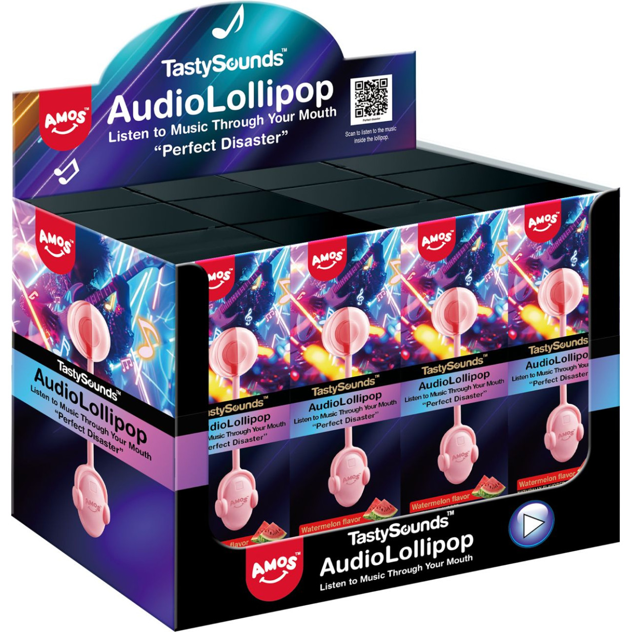 Amos Tasty Sounds Pop Watermelon “Perfect Disaster” Audio Lollipop