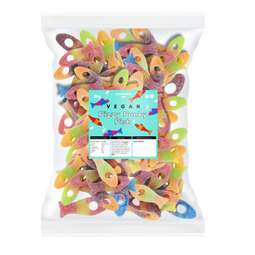 Candycrave Vegan Fizzy Funky Fish 2kg - Monmore Confectionery